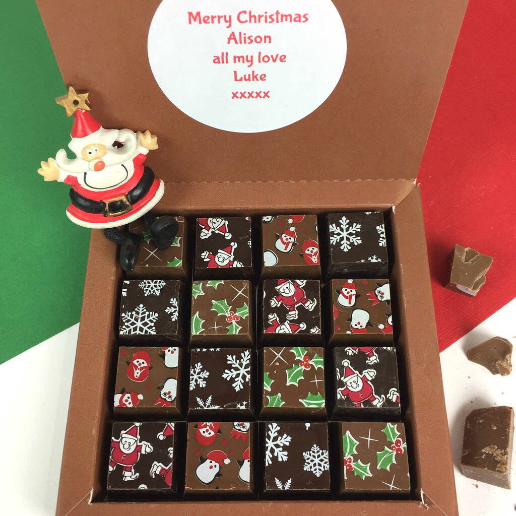 Christmas Mosaic Milk And Dark Message Chocolates By Cocoapod ...