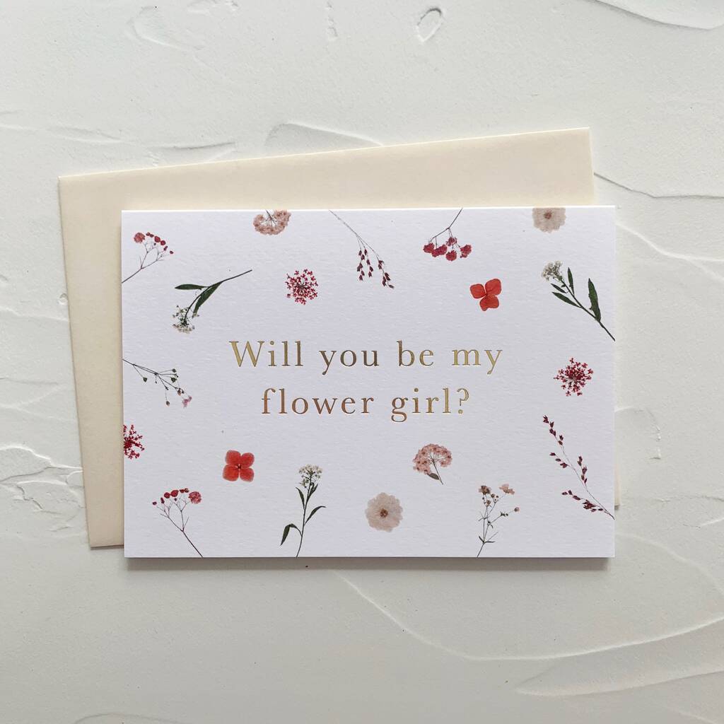 Floral Flower Girl Card By Gable & Grain | notonthehighstreet.com
