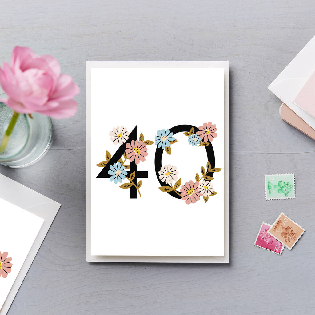 40th Birthday Card Flower Numbers By Lucy Says I Do 40th-birthday-card-flower-numbers-by-lucy-says-i-do