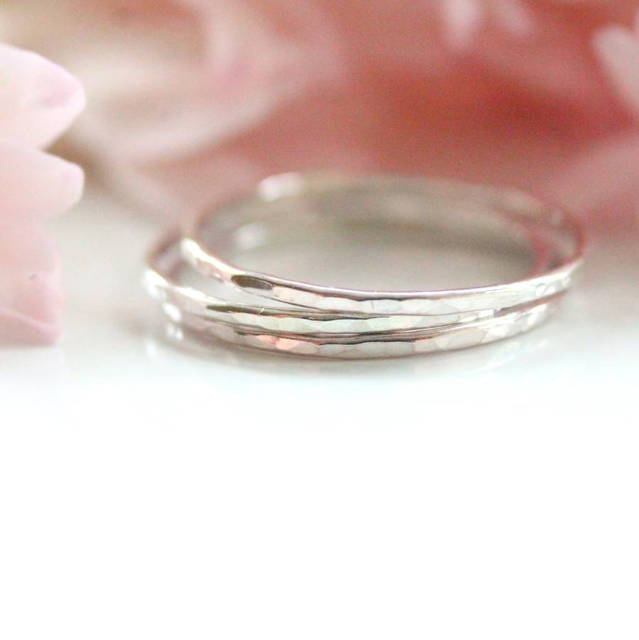 silver skinny stacking rings by lauren hunt jewellery designs ...