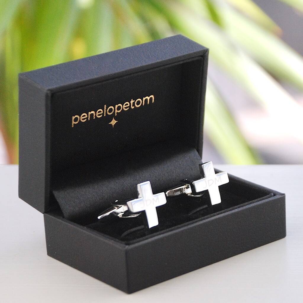 Personalised Cross Cufflinks By Penelopetom | notonthehighstreet.com