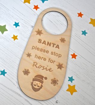Personalised Santa Please Stop Here Door Hanger By Sweet Pea Design ...