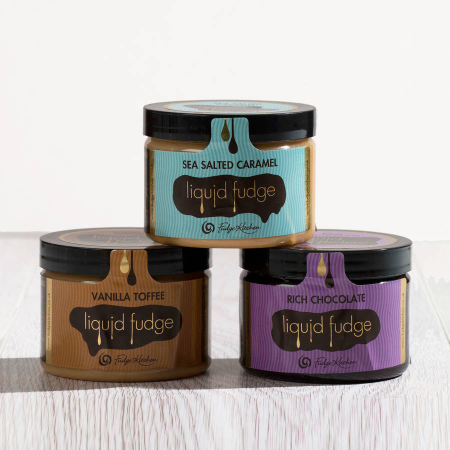 liquid fudge sauces trio by fudge kitchen | notonthehighstreet.com
