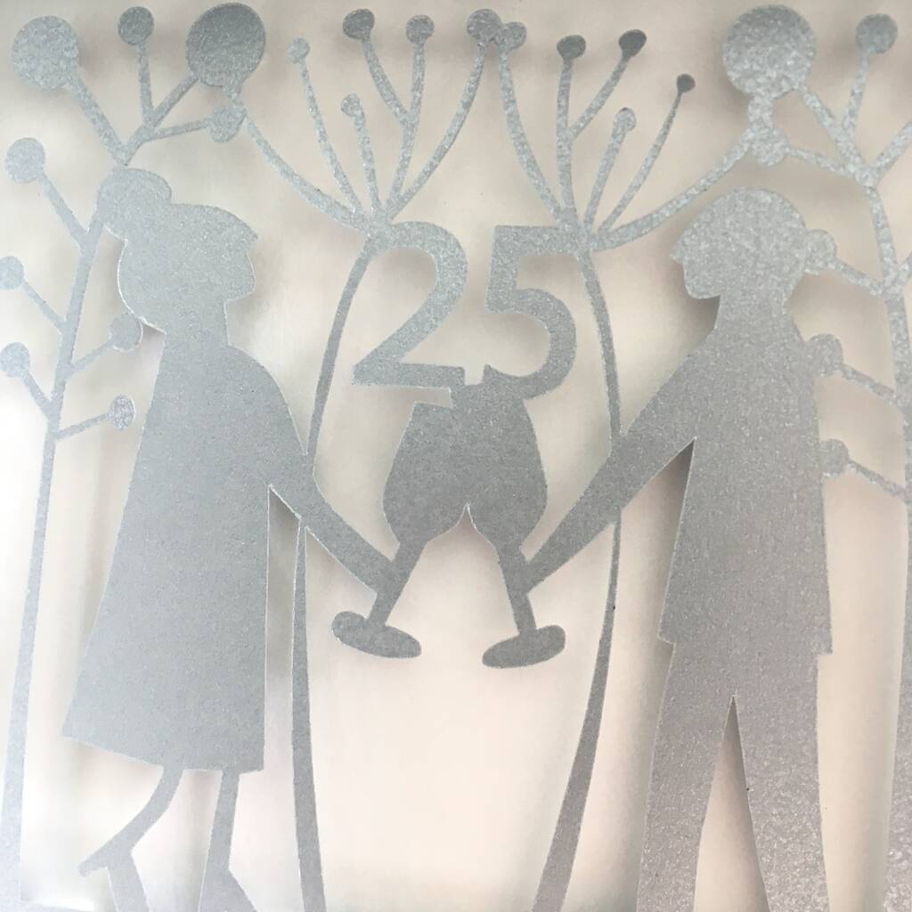 Framed 25th Anniversary Papercut By Caroline Rees