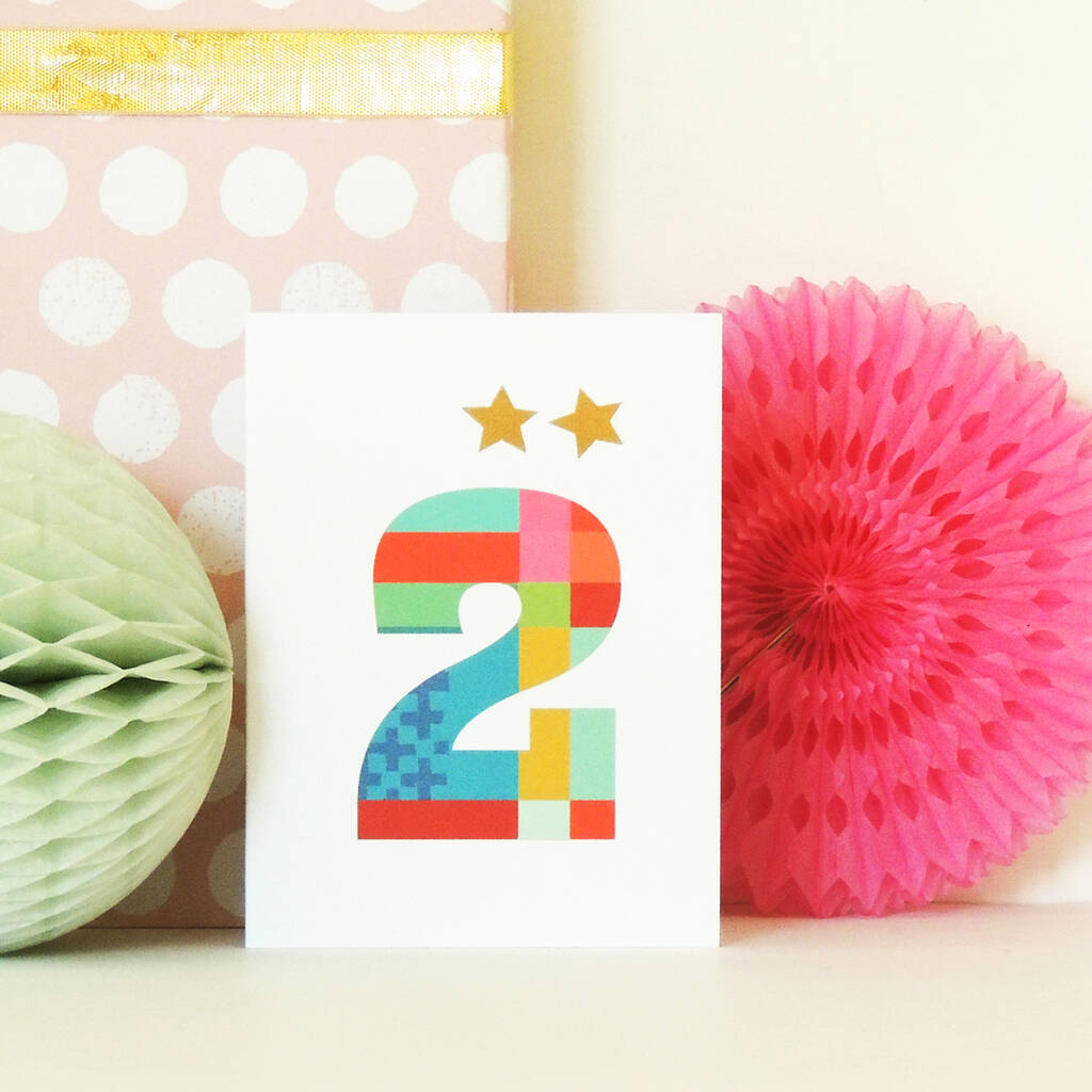 Mini Gold Star Number Two Card By Kali Stileman Publishing ...
