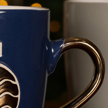 Set Of Four Midnight Blue Bauble Mugs By Dibor