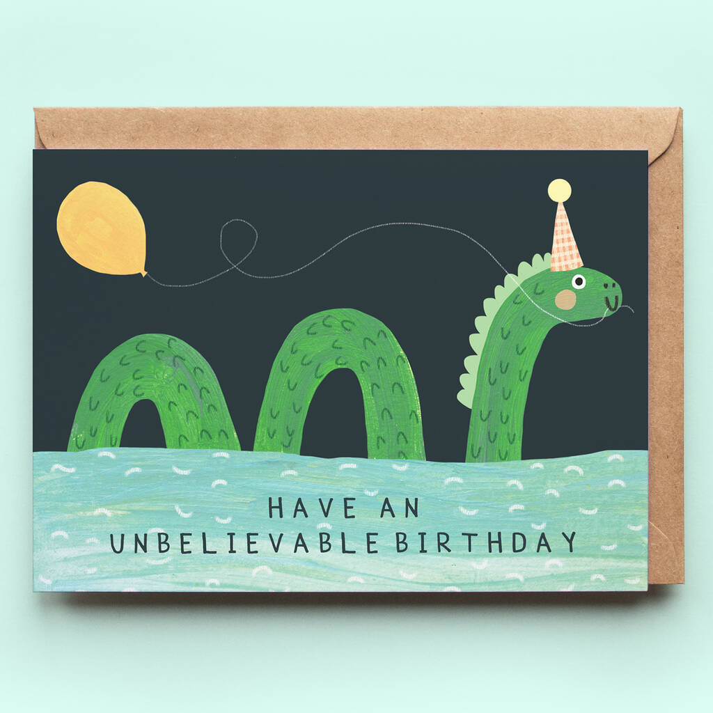 Nessie Birthday Card By Darcie Olley