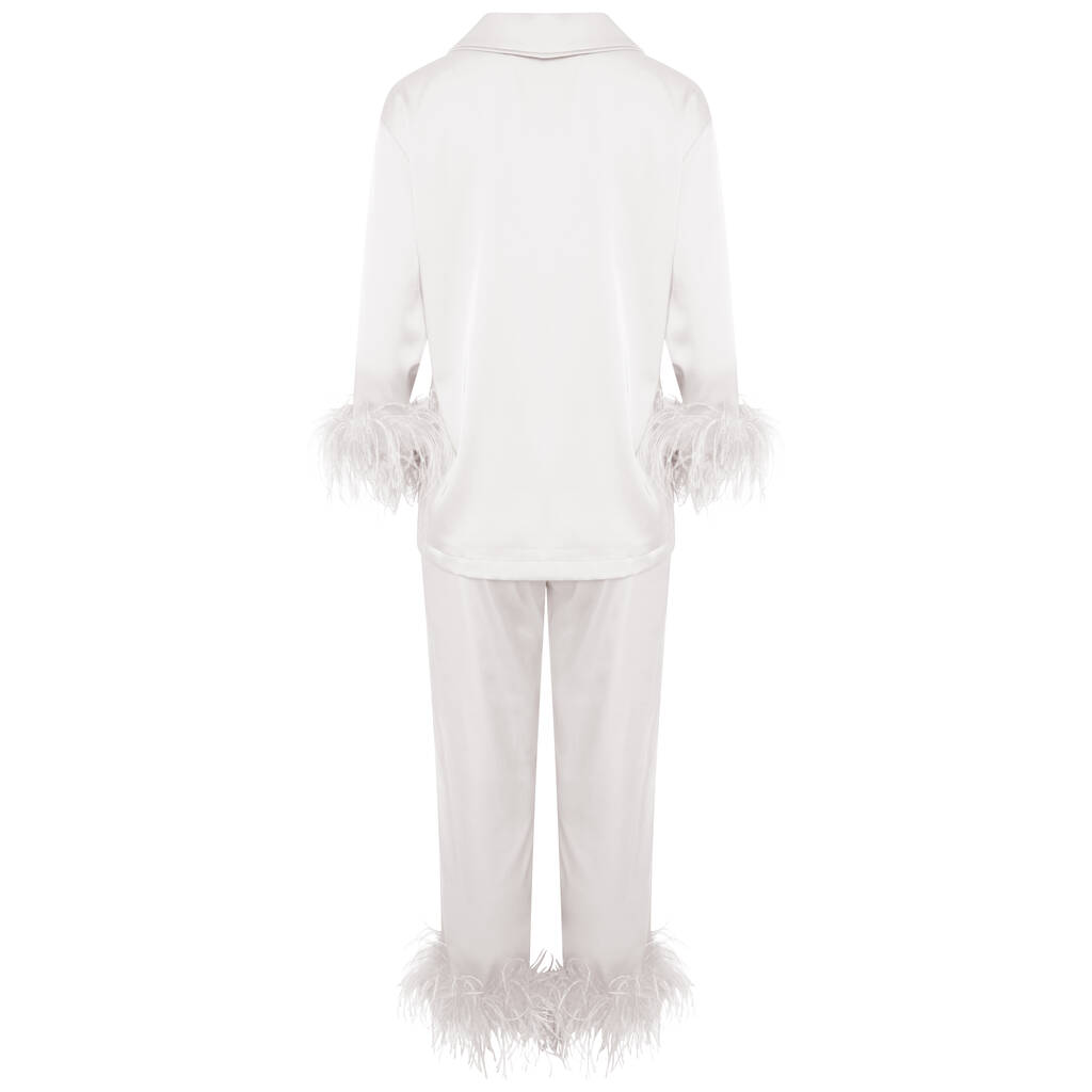 Women's White Feather Pyjama Set By Arya Officiale | notonthehighstreet.com