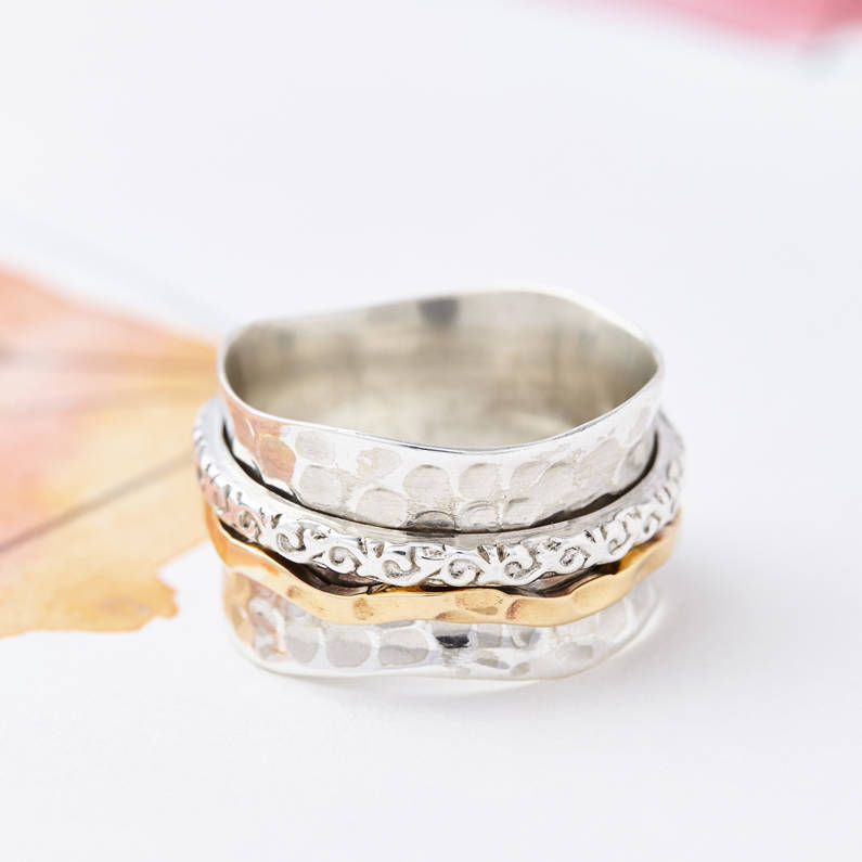 aura silver spinning ring by charlotte's web jewellery ...