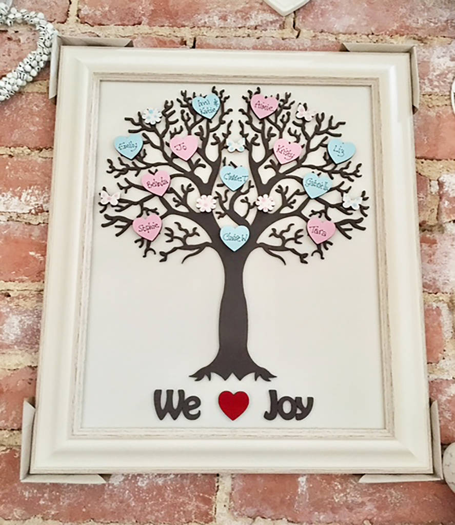 personalised framed wooden family tree by craft heaven ...