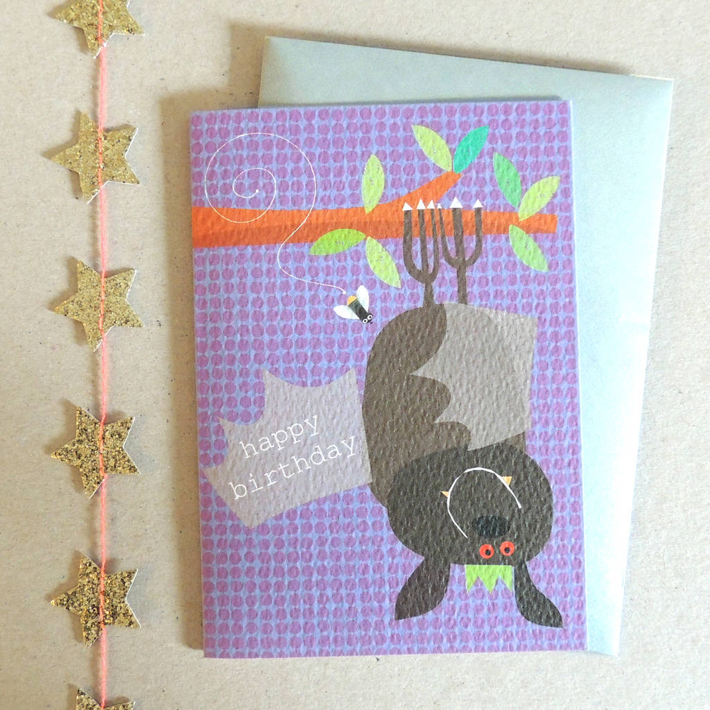 happy birthday bat card by kali stileman publishing ...