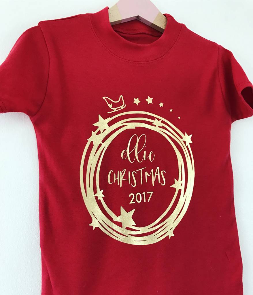 Kids Christmas Personalised Tshirt By Baby Yorke Designs 