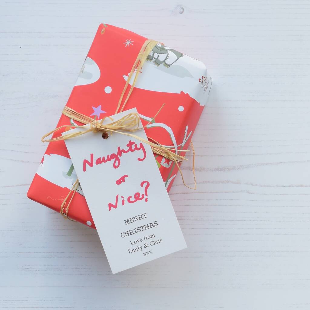 10 Personalised Naughty Or Nice Christmas Gift Tags By Paper and Inc