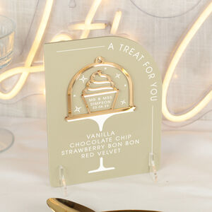 Modern Arch Wedding Birthday Cupcake Flavour Sign By Love Lumi Ltd