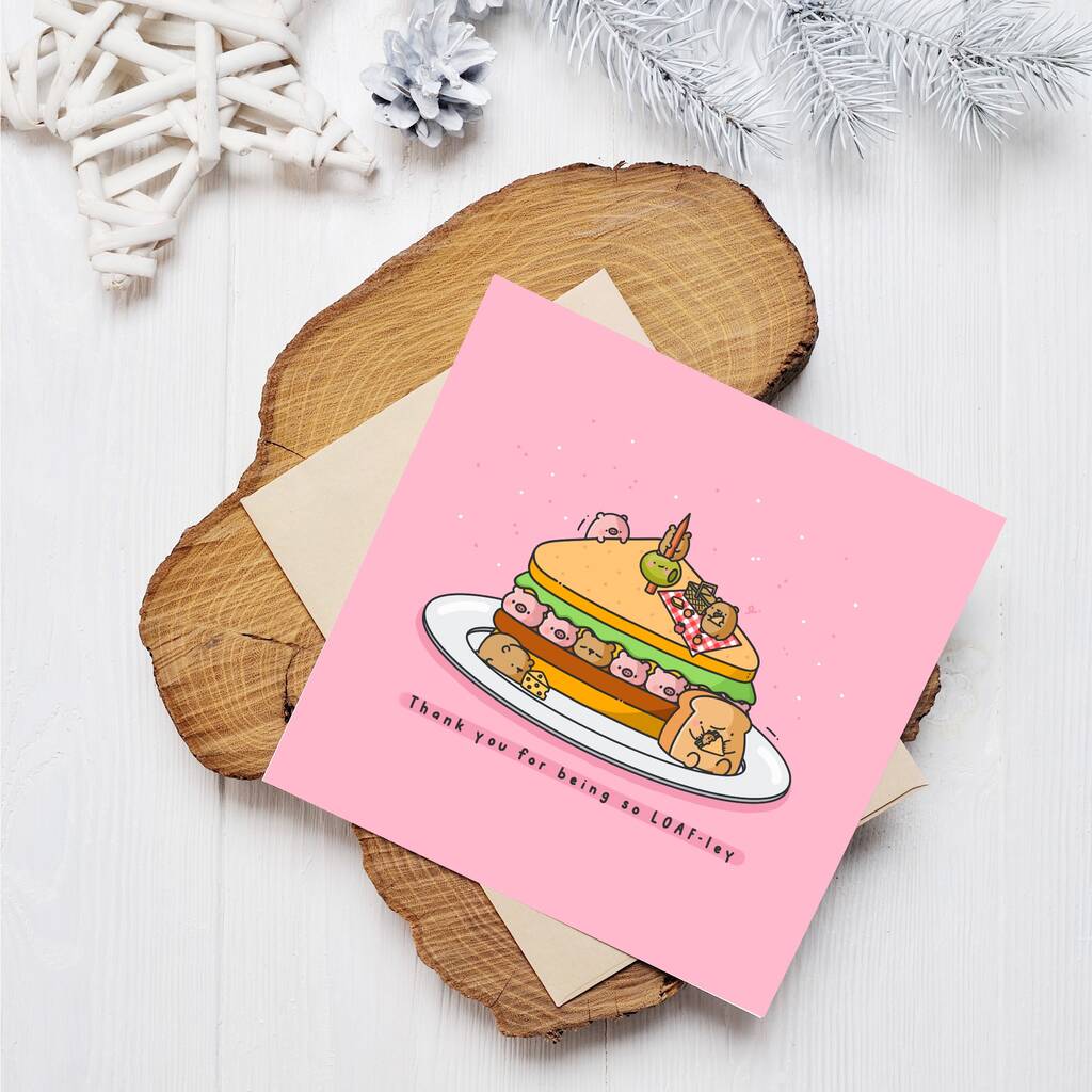 Cute Sandwich Greetings Card By Toastedink