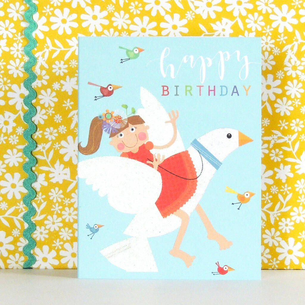 Mini Glittery Dove Birthday Card By Kali Stileman Publishing
