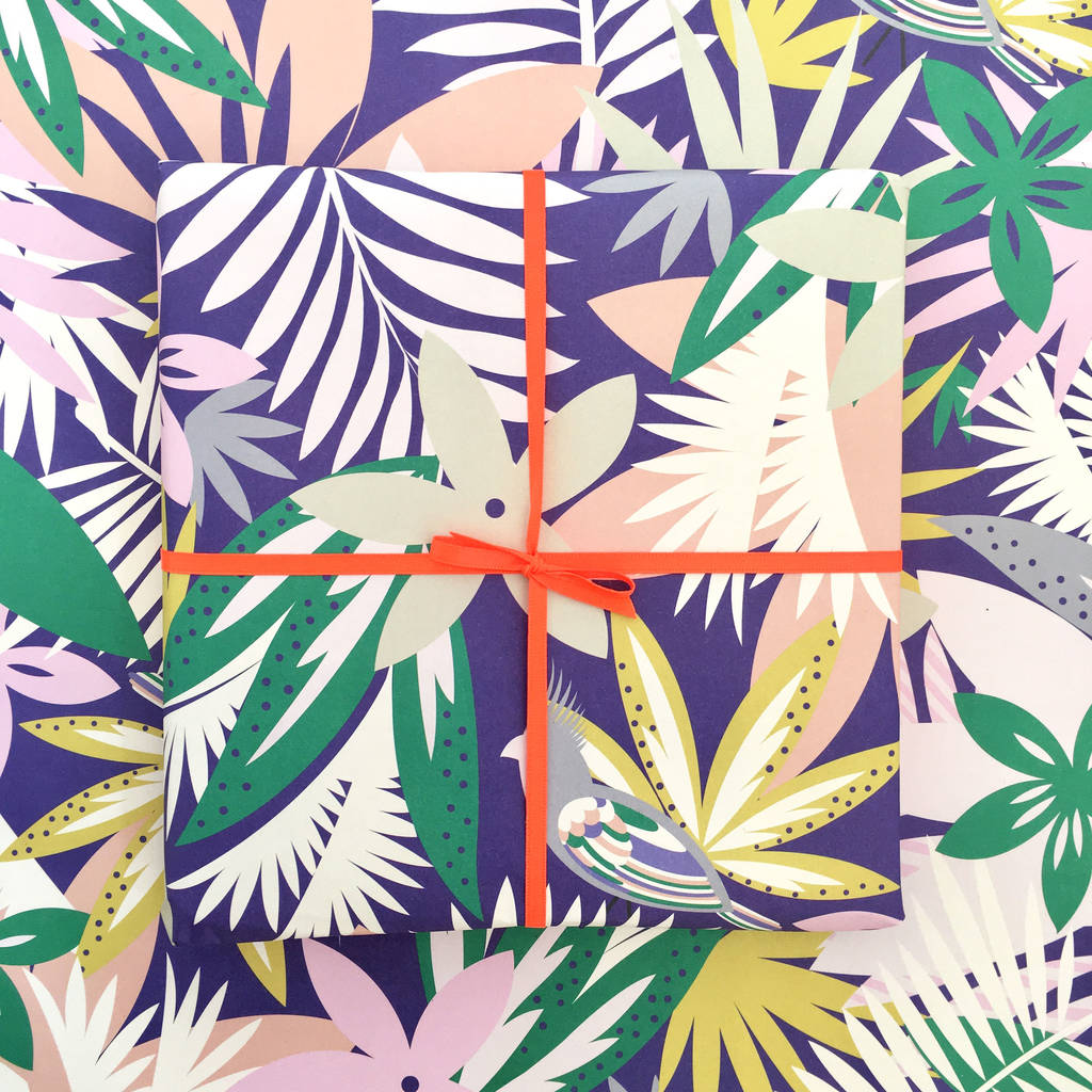 Tropical Print Wrapping Paper, Gift Wrap Collection By Elvira Van ...