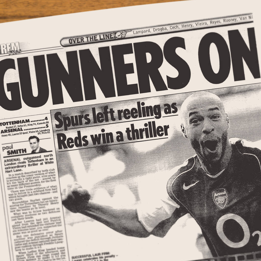 Arsenal Personalised Football Gift Newspaper Book By Historic ...