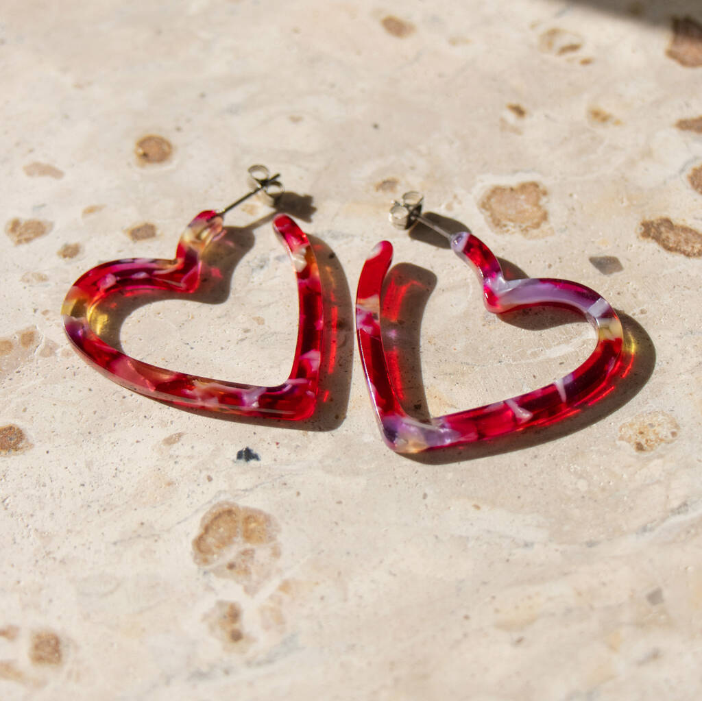 Heart Shaped Hoop Earrings By Amber & Orange | notonthehighstreet.com