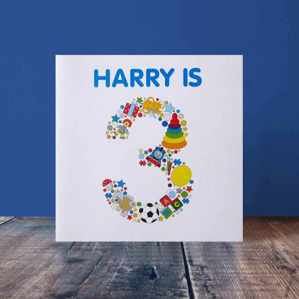 personalised child's birthday card/print by mrs l cards ...