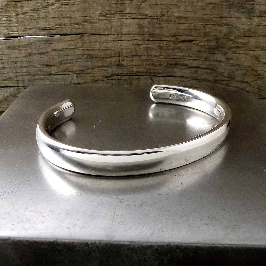 chunky silver open bangle by hersey silversmiths | notonthehighstreet.com