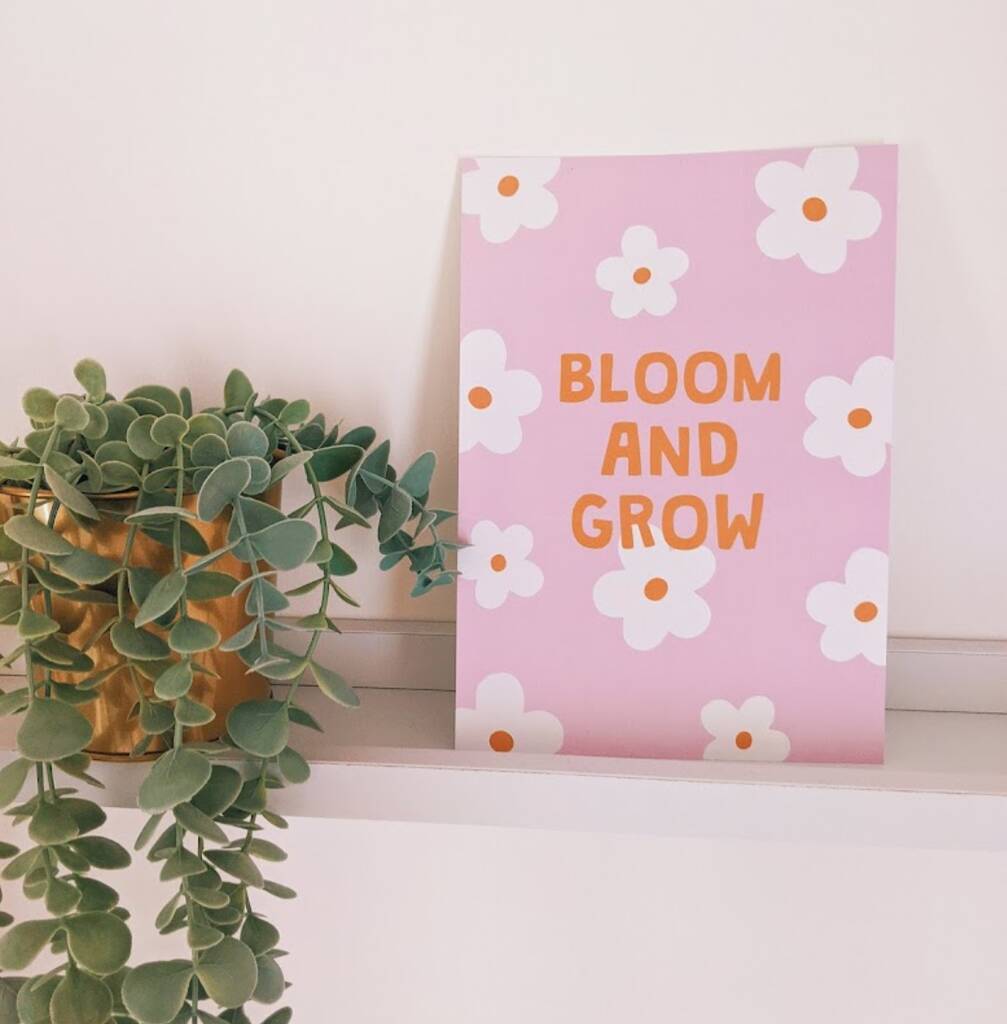 Bloom And Grow A5 Floral Print By Quinn's Pins | notonthehighstreet.com