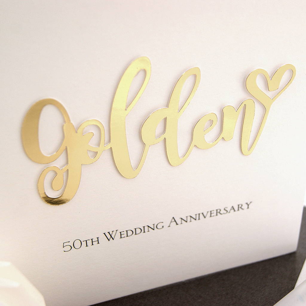 50th Golden Wedding Anniversary Card Golden Wedding Anniversary Card