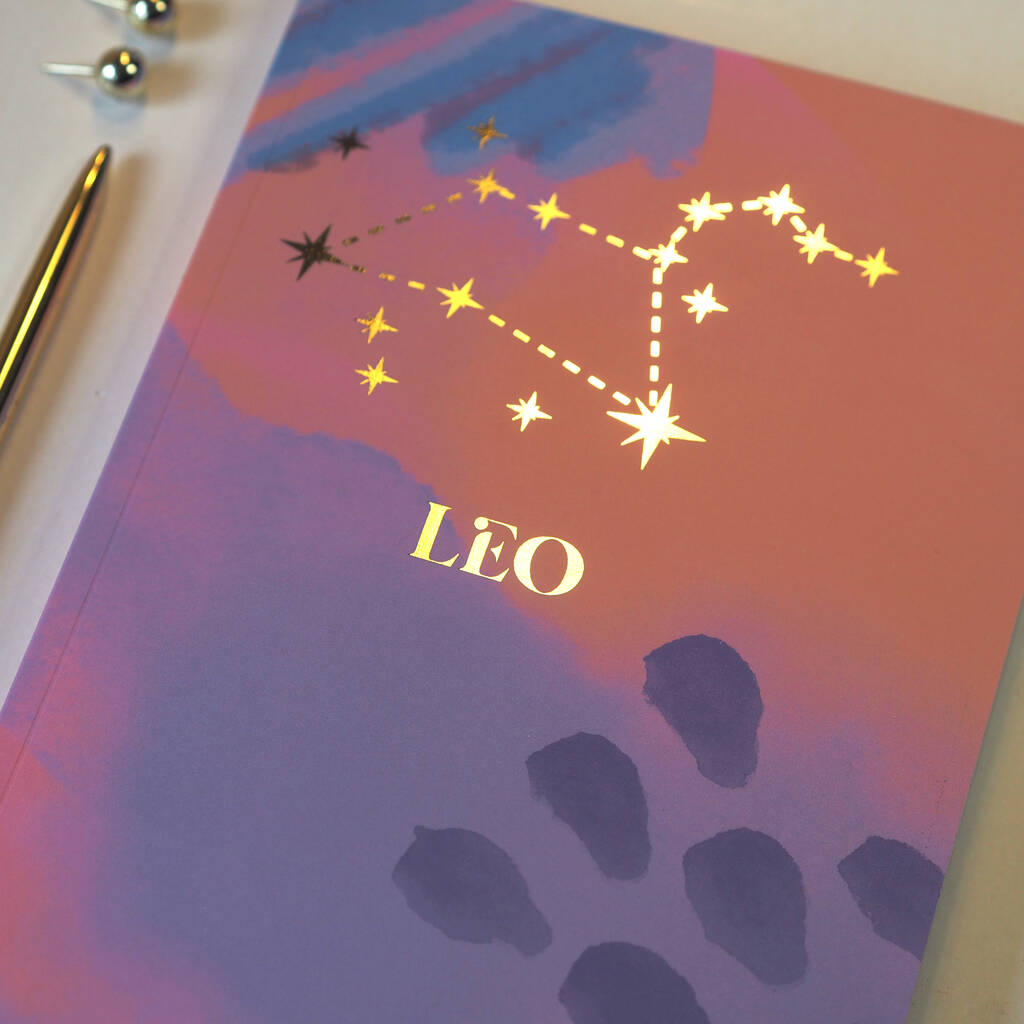 Leo Star Sign A5 Lined Luxury Notebook By Georgia B Designs ...