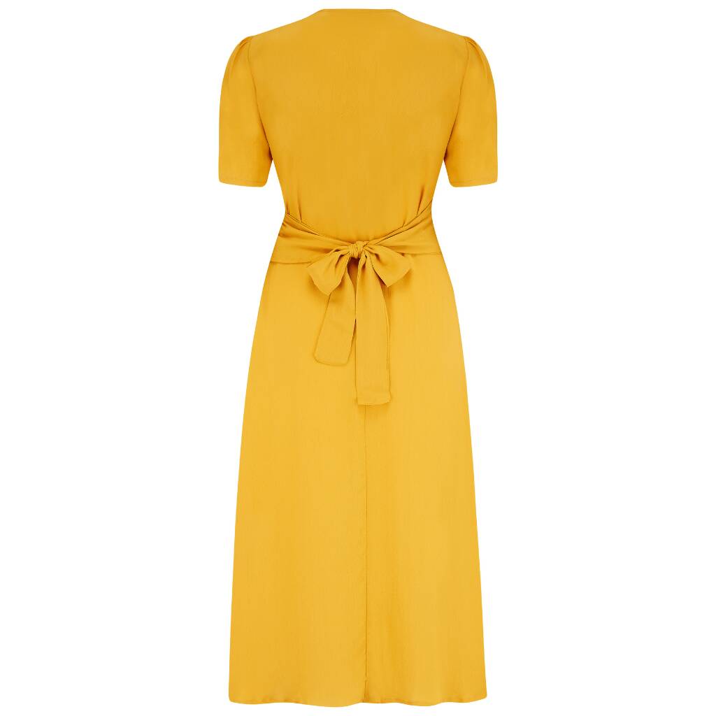 Ruby Dress In Mustard Vintage 1940s Style By The Seamstress of Bloomsbury