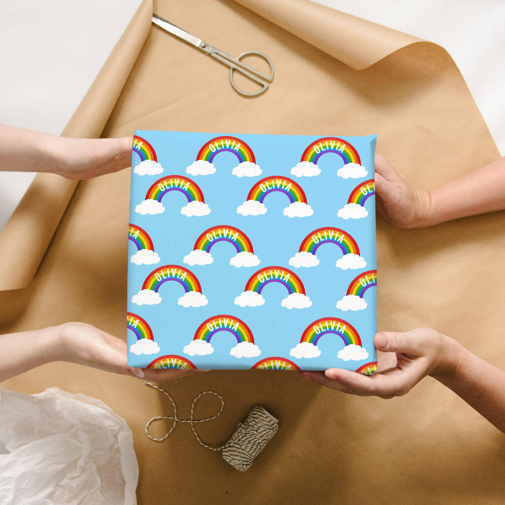 Personalised Rainbow Wrapping Paper By Abigail Warner ...