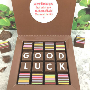 Personalised Message Good Luck Chocolates By Cocoapod Chocolates ...