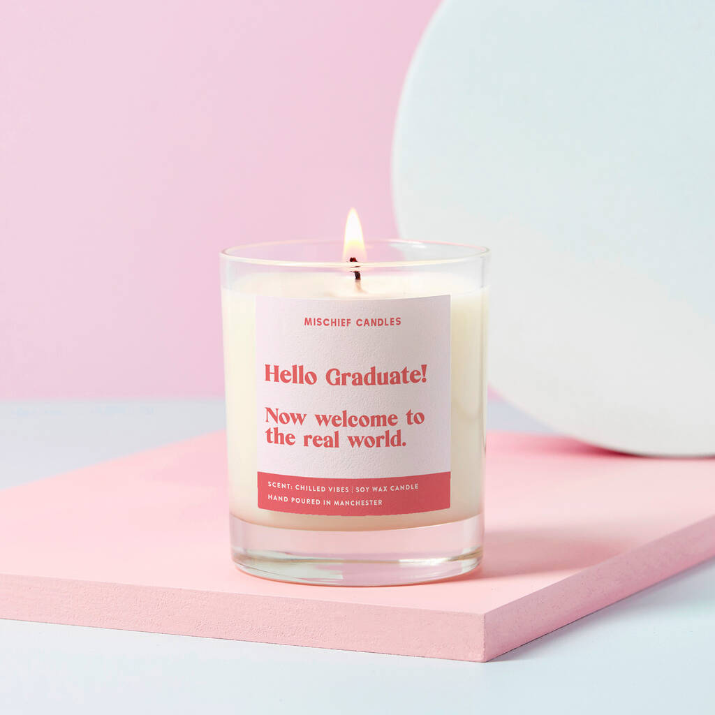 Graduation Gift Funny Candle Welcome To The Real World By Mischief Candles
