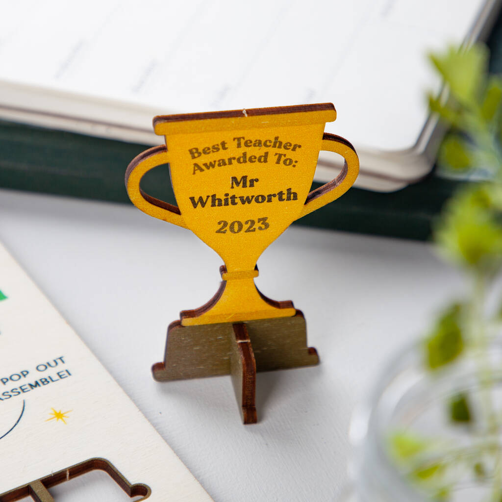 Pop Out Best Teacher Trophy Postcard By No Ordinary Gift