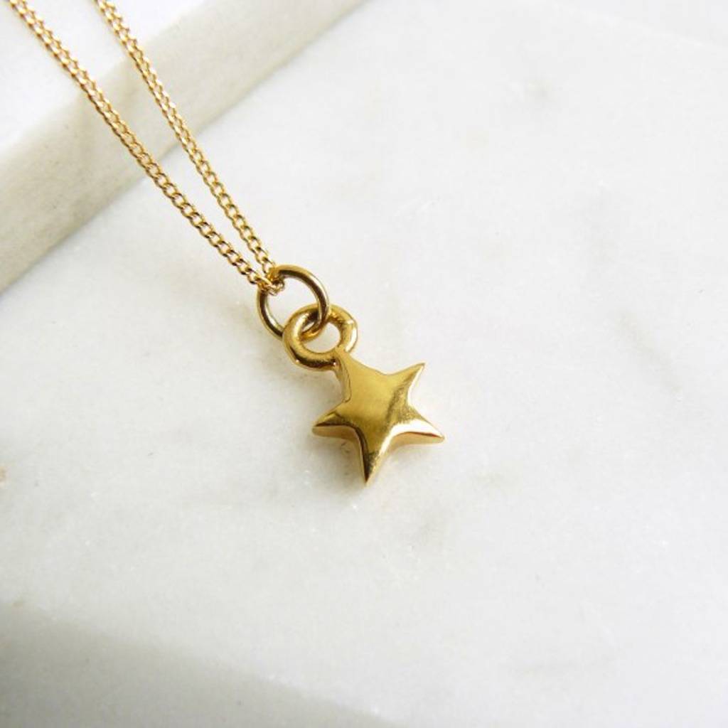 solid gold star charm necklace by lime tree design | notonthehighstreet.com