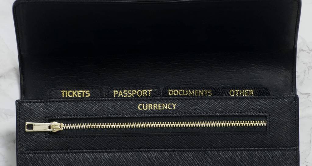 personalised real leather travel wallet by magpie decor ...