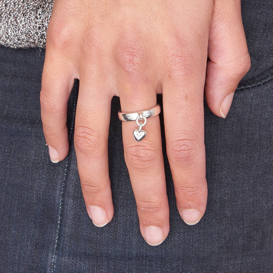 sweetheart solid silver or silver and gold charm ring by scarlett off ...