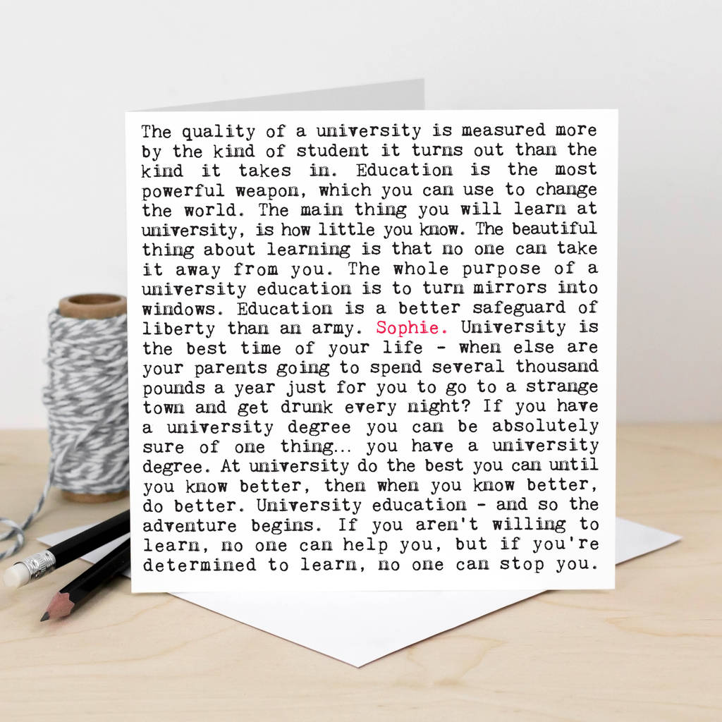 University Card By Coulson Macleod | notonthehighstreet.com