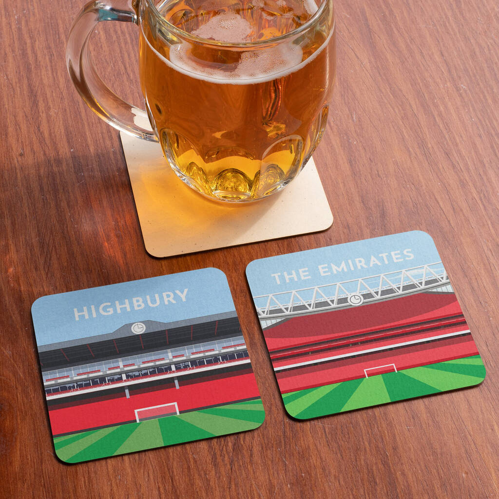 Square Coaster With Football Stadium Illustration By Turf Football Art ...