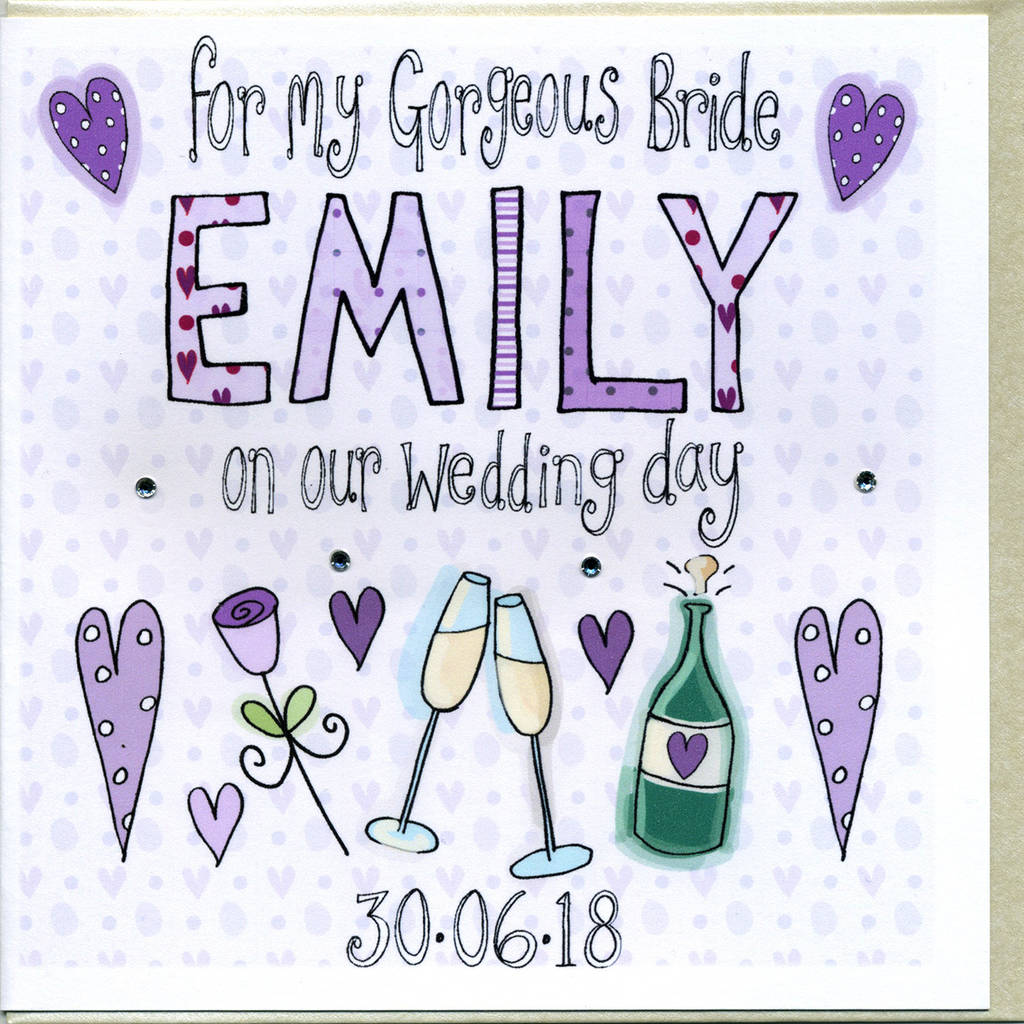 personalised bride wedding card by claire sowden design ...