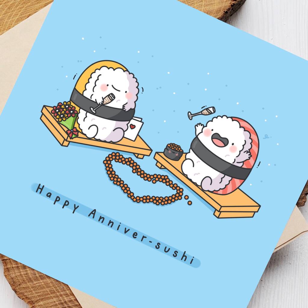 Cute Anniversary Sushi Card By Toastedink