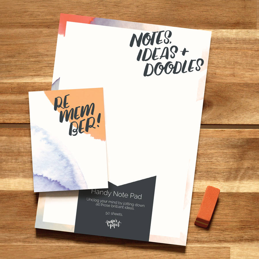 notepad 'notes, ideas + doodles' by paper pipit | notonthehighstreet.com