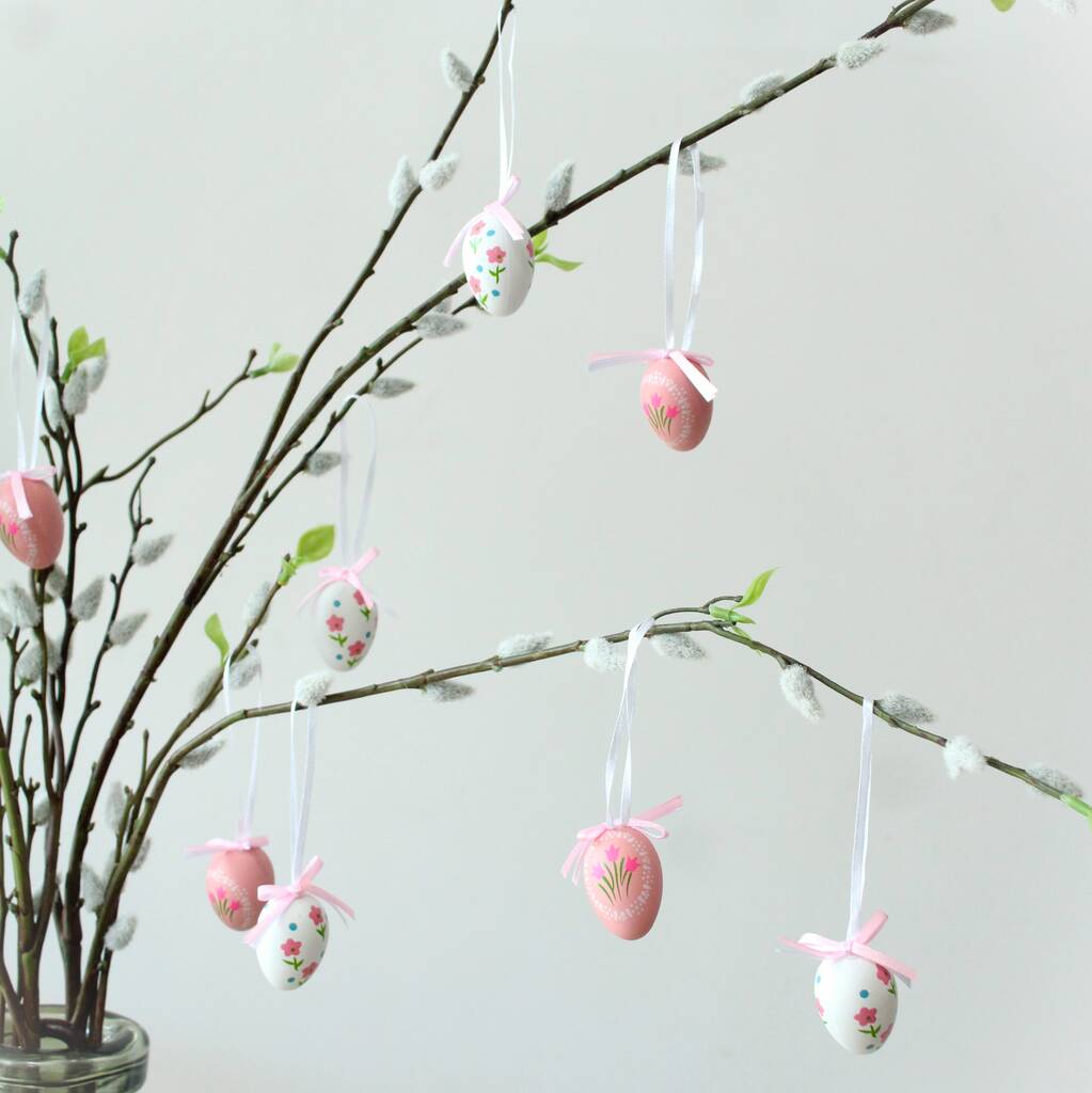 Set Of Twelve Ditsy Floral Easter Eggs By Ella James