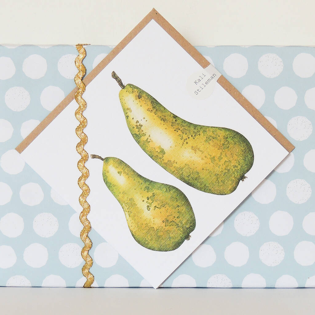 Pears Greetings Card By Kali Stileman Publishing | notonthehighstreet.com