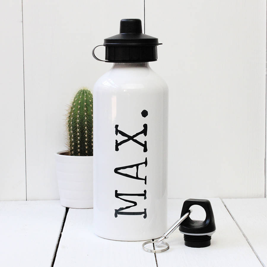 Personalised Typewriter Name Water Bottle By A Piece Of