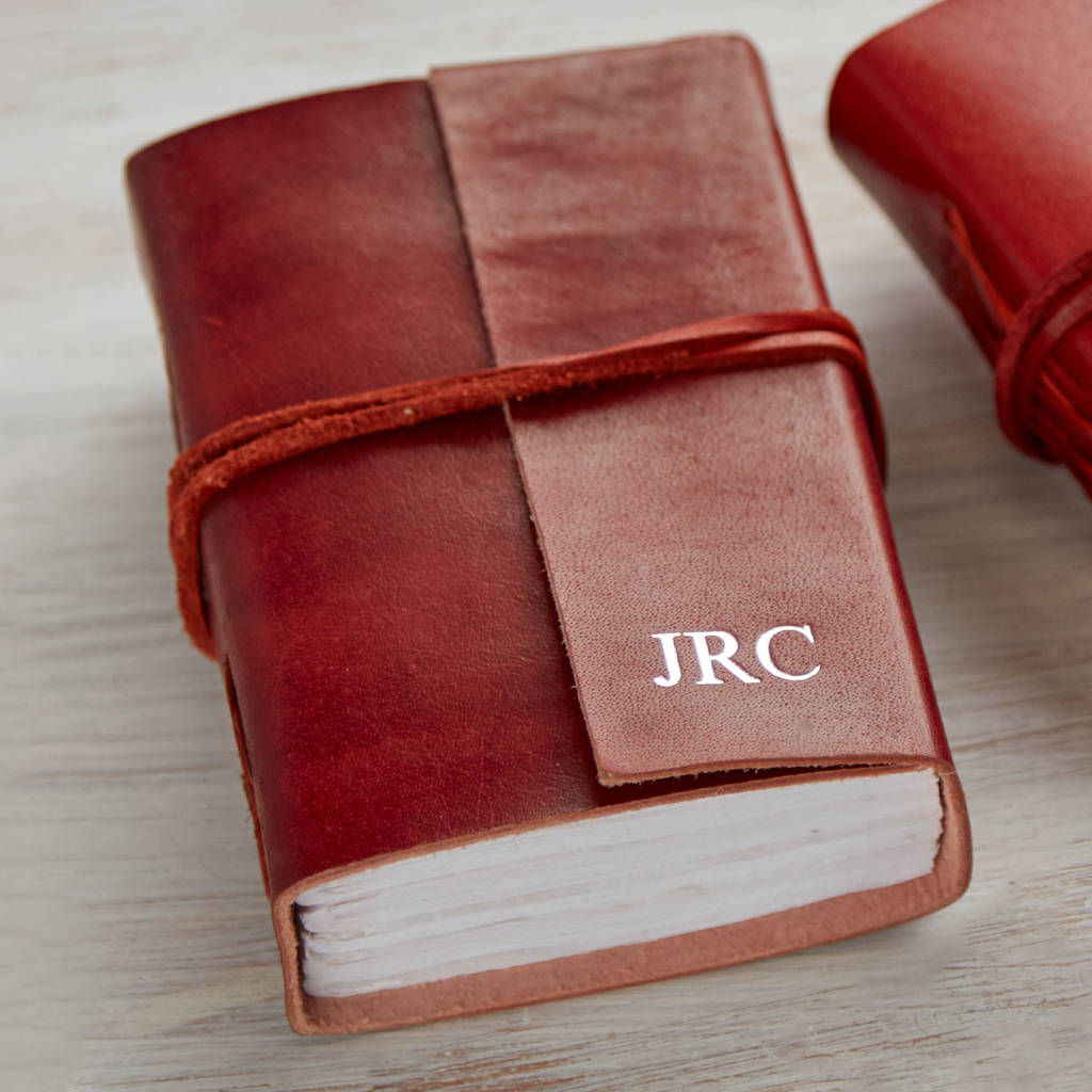 Personalised Distressed Handmade Small Leather Journal By Paper High ...