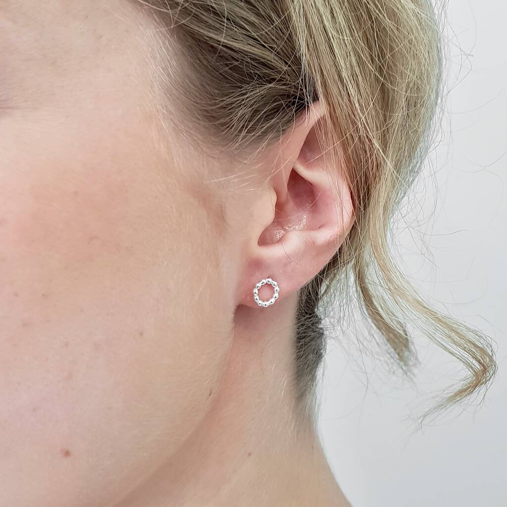 sterling silver circle studs by anna calvert jewellery ...