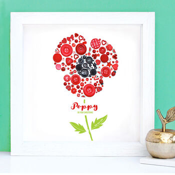 Personalised Baby Girl Button Poppy By Sweet Dimple ...