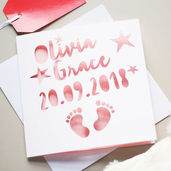 Personalised New Baby Footprints Card By Whole In The Middle ...