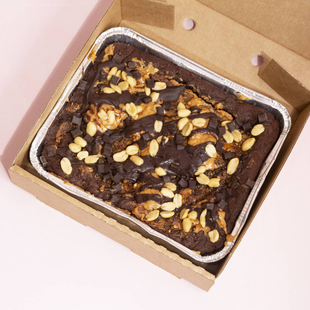 Vegan 'Snickers' Brownie Slab By The Vegan Bakes | notonthehighstreet.com