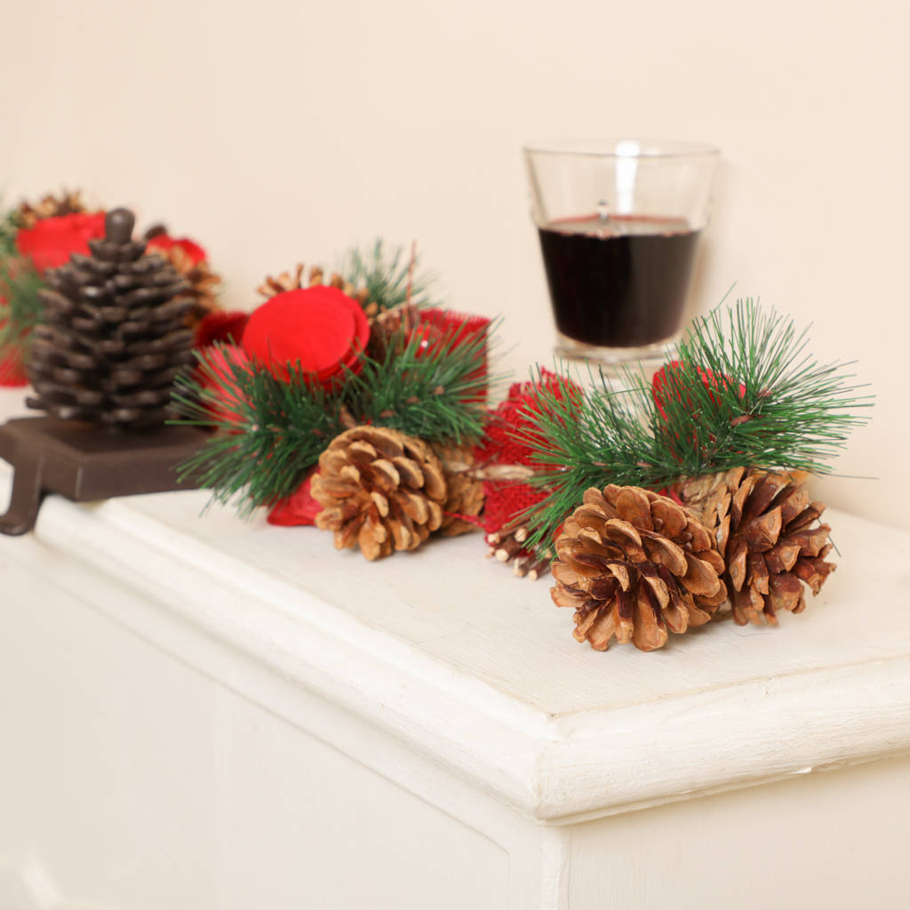 Rose Red Traditional Christmas Garland By Dibor | notonthehighstreet.com